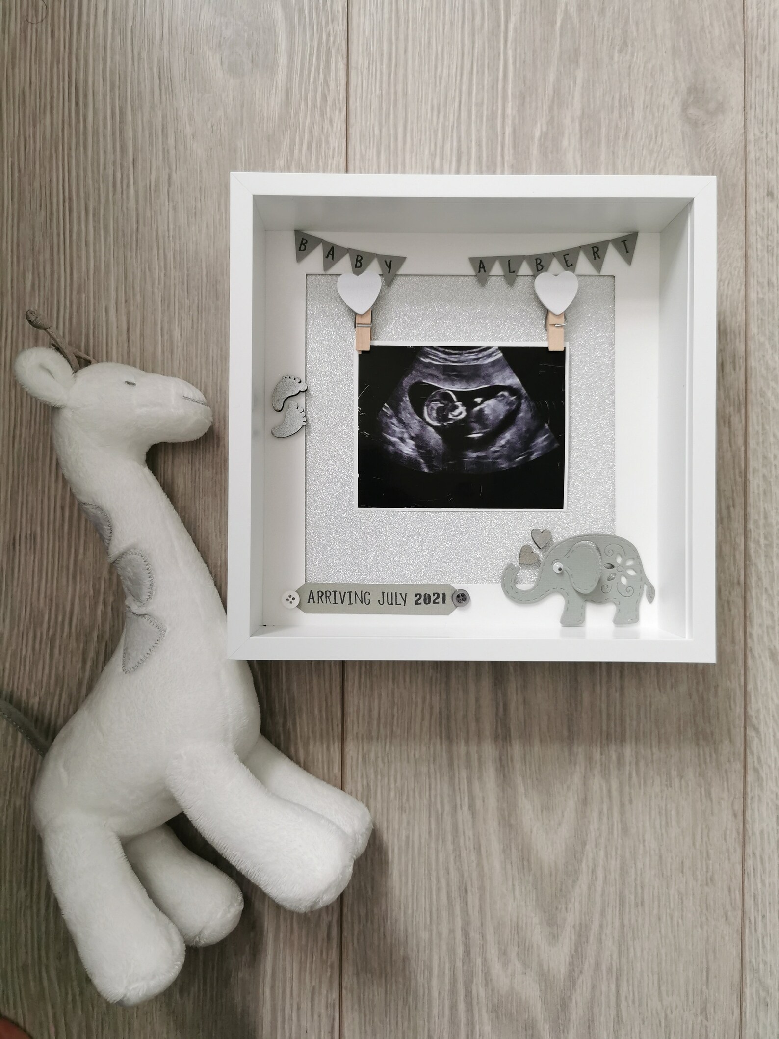 Personalised Baby Scan Frame/ Baby Scan Photo Frame With Elephant ...