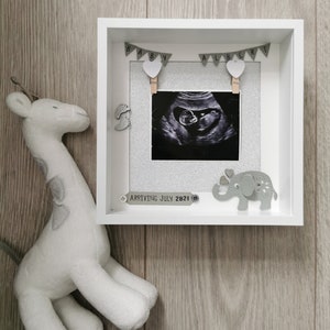 Personalised Baby Scan Frame/ Baby Scan Photo Frame With Elephant ...