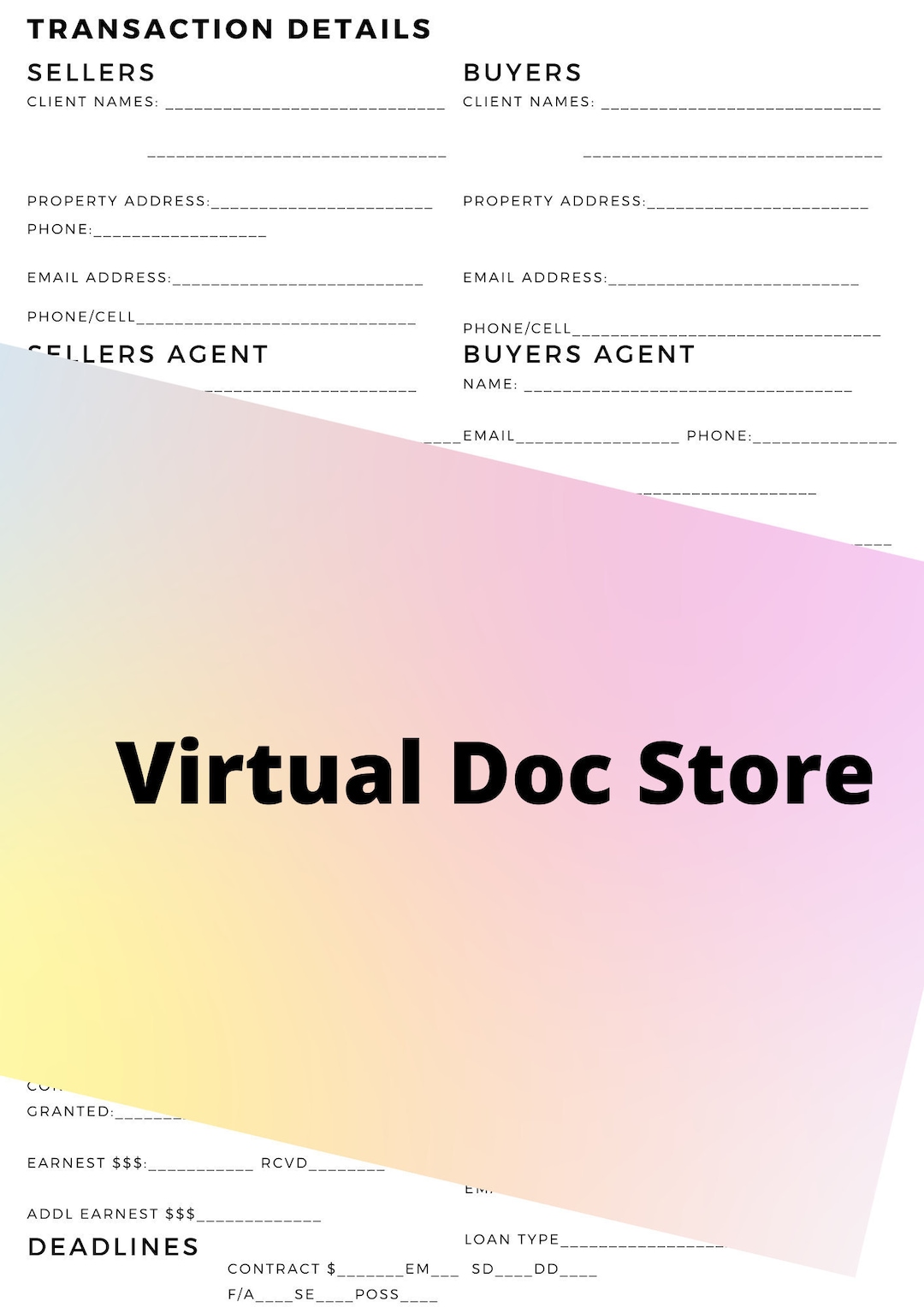 Real Estate Agent Transaction Checklist, Realtor, Buyer, Seller, Canva ...