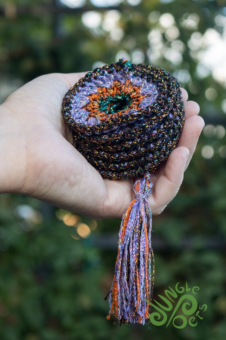 Handmade Tassel Windspinner, Goth Wicca Spinning Mandala Crochet Garden ...