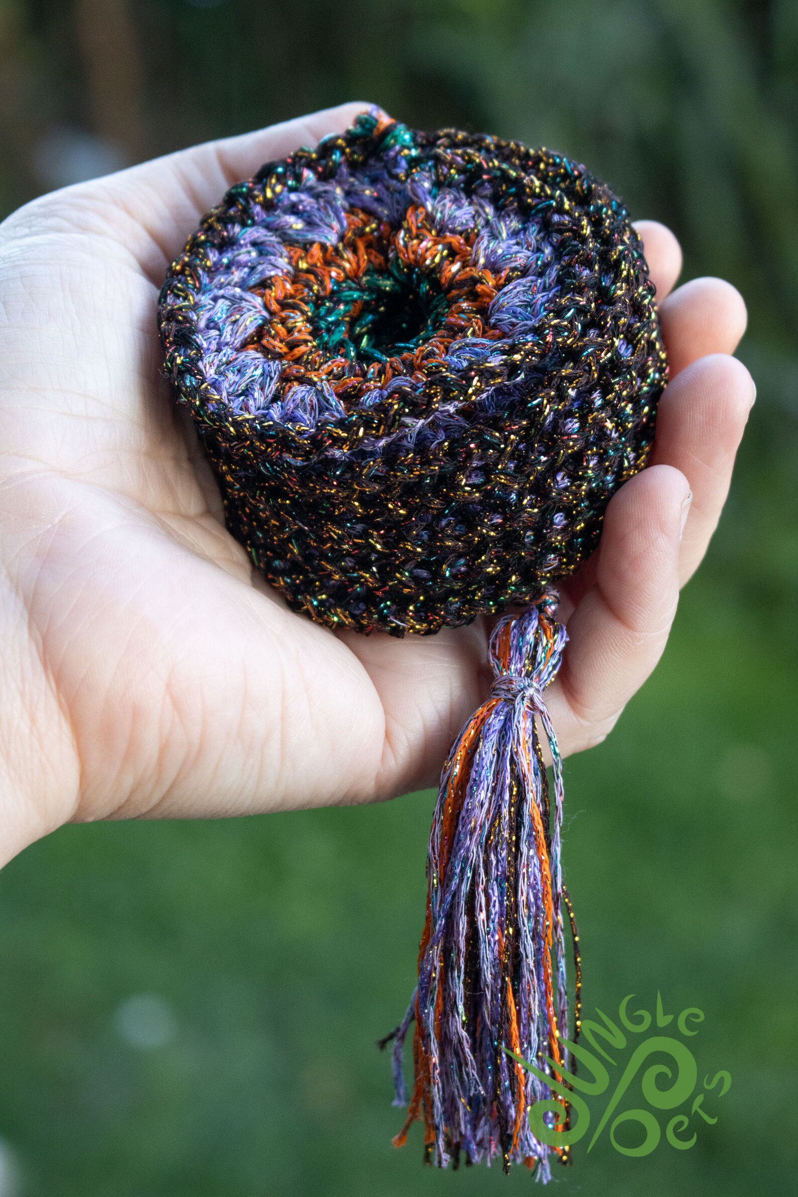 Handmade Tassel Windspinner, Goth Wicca Spinning Mandala Crochet Garden ...
