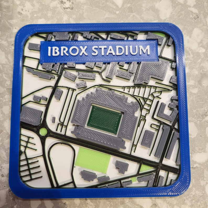 Football Stadium Map Coaster 3d Printed Any Sports Team - Etsy