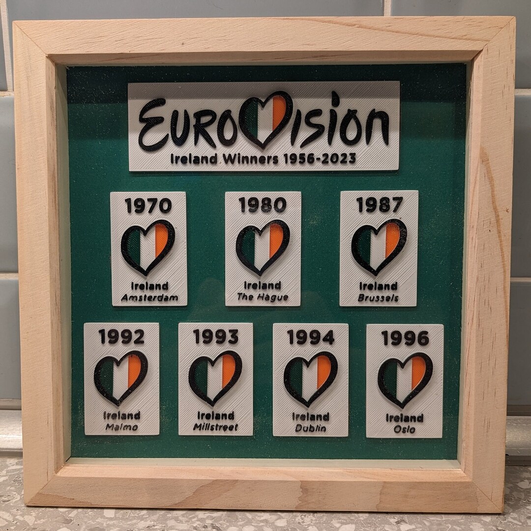 Eurovision Ireland Winners 1956-2023 Wall Art 3d Printed, Framed - Etsy