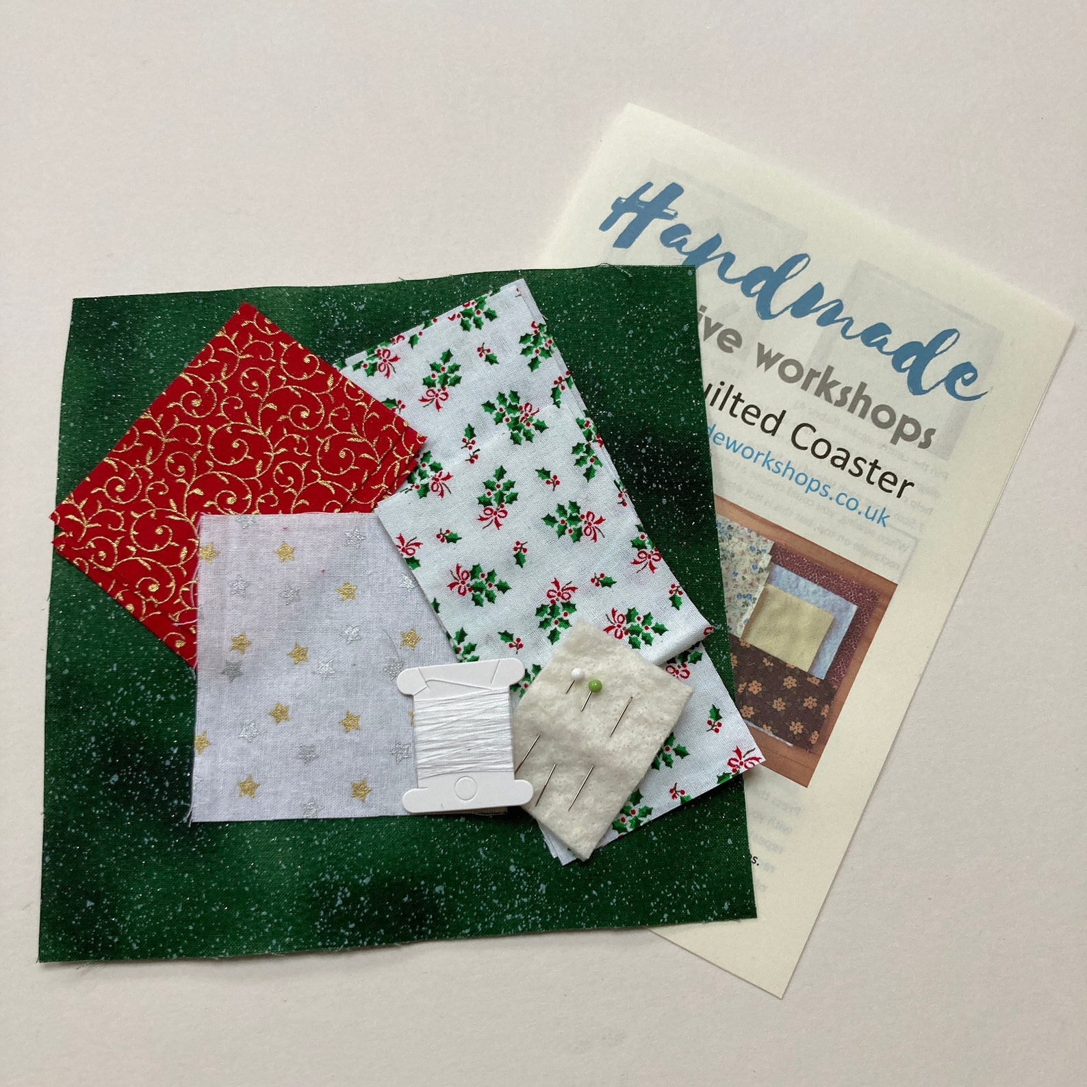 Festive Hand Quilted Coaster Kit - Etsy