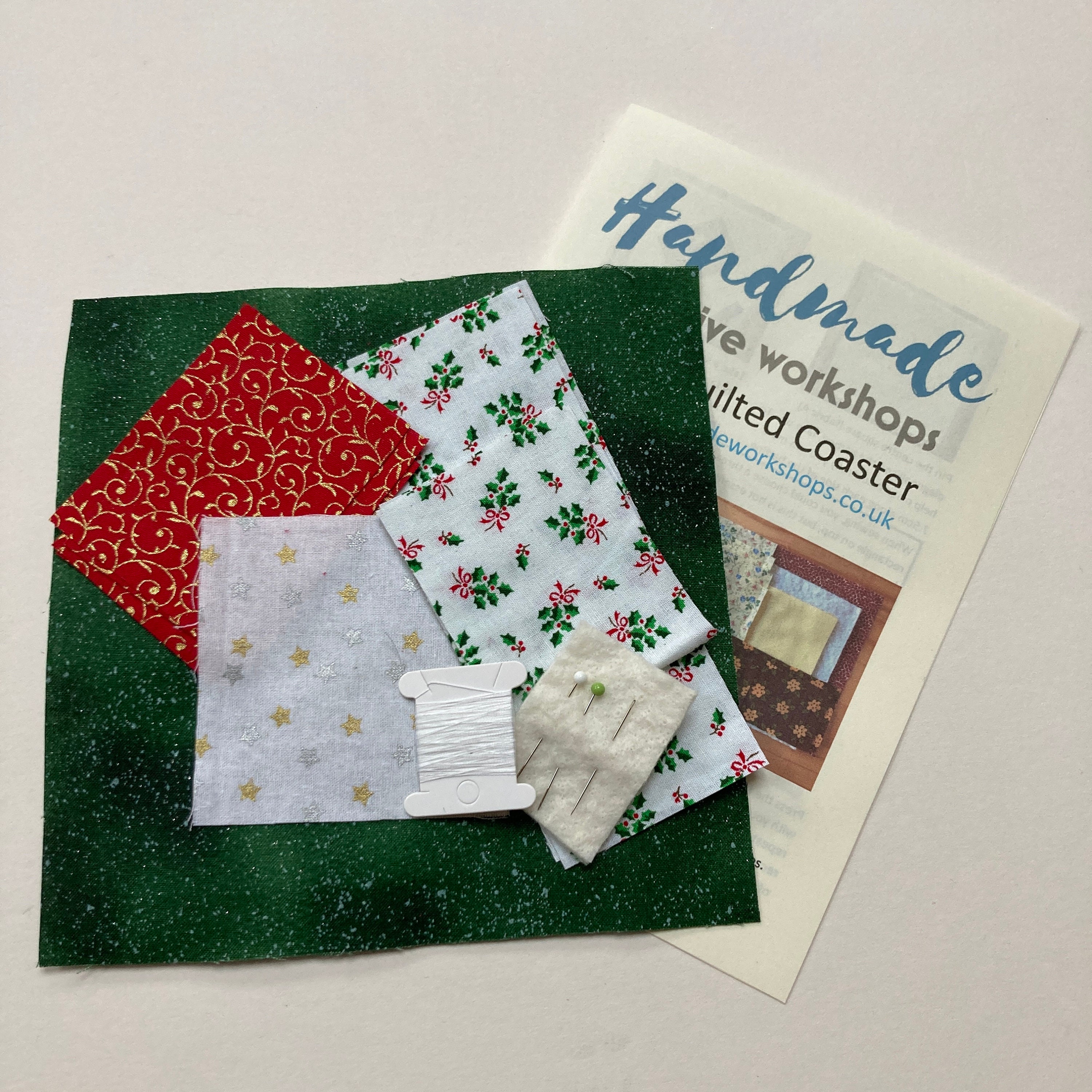 Festive Hand Quilted Coaster Kit - Etsy