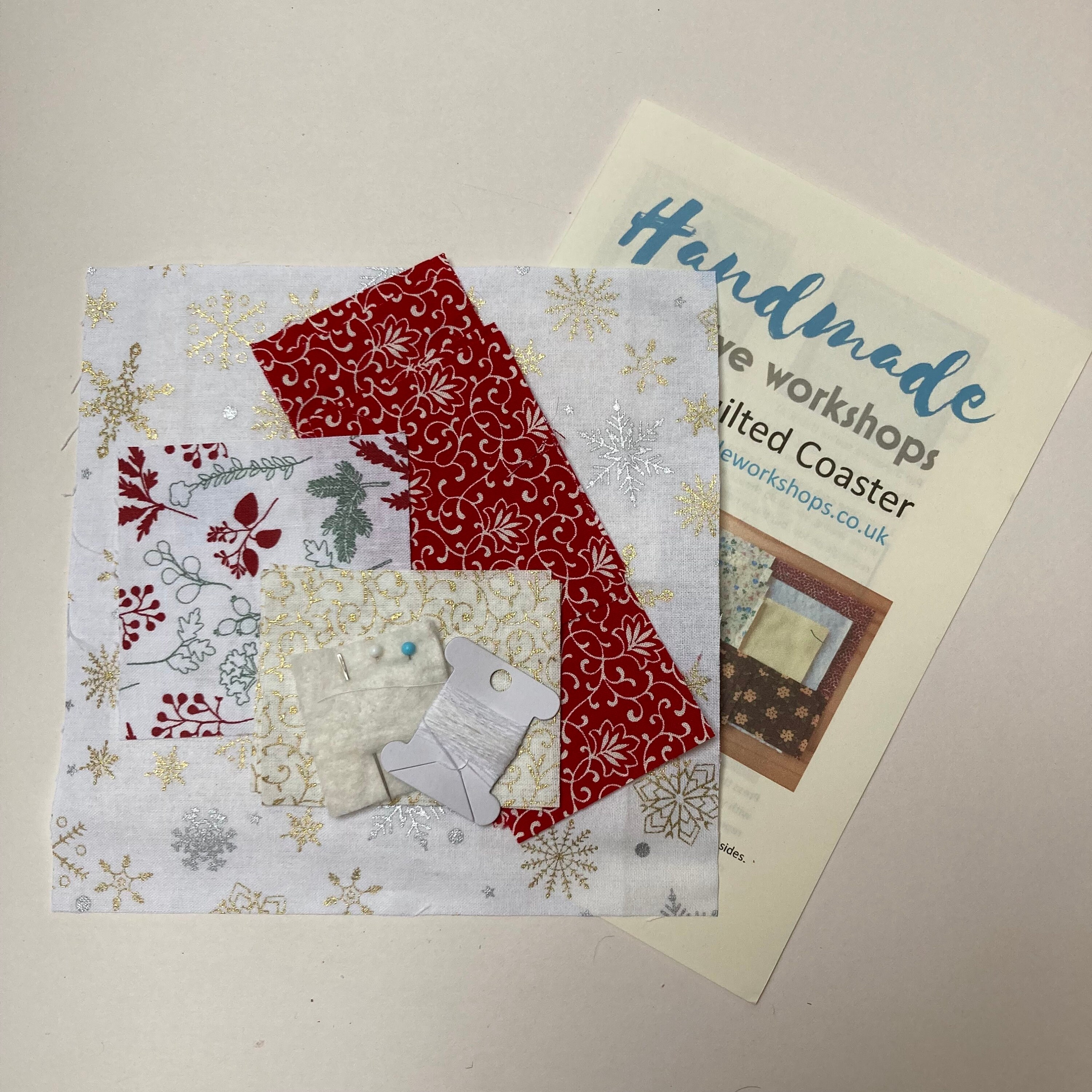 Festive Hand Quilted Coaster Kit - Etsy