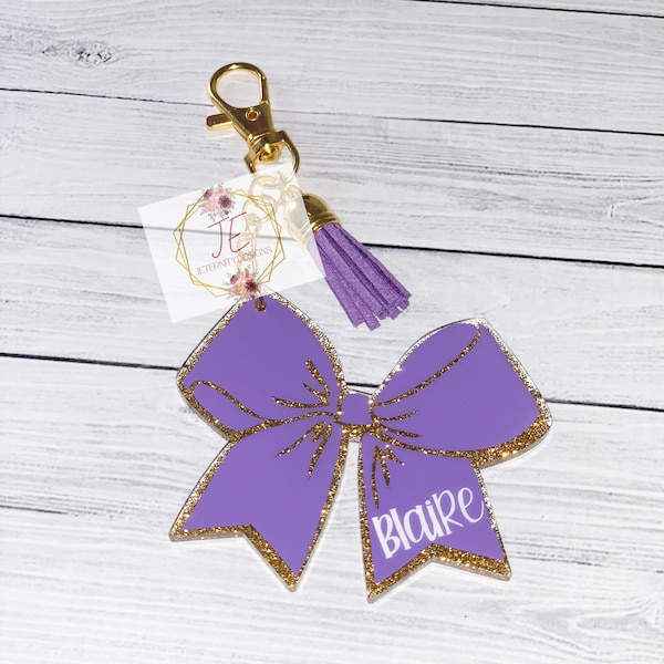 Cheer Bow Key Chain - Etsy