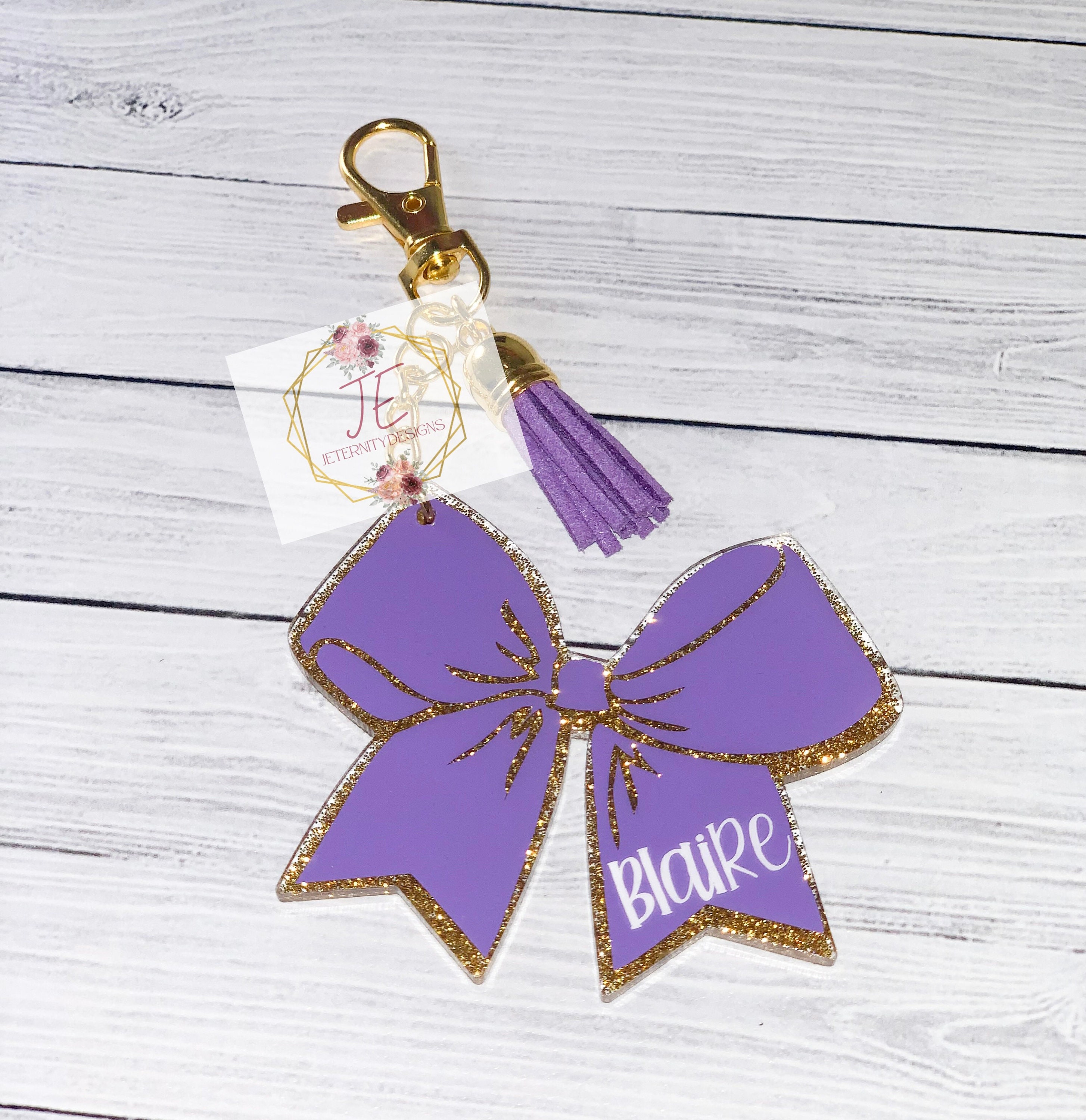Custom Cheer Bow Keychain - Etsy