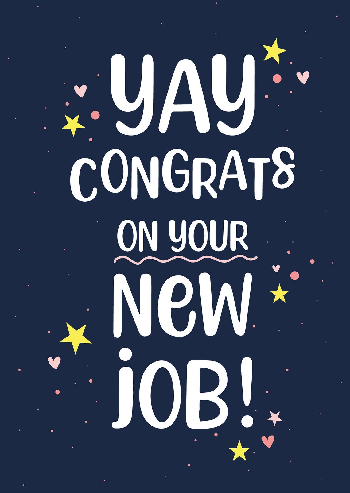 Yay Congrats on Your Job Card A6 New Job - Etsy