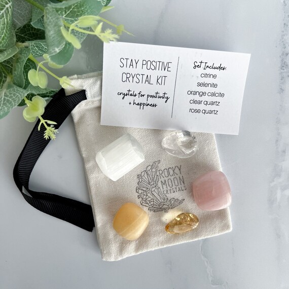 Stay Positive Crystal Kit Crystal Set Tumbled Crystal Set - Etsy