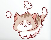 Angry Chibi Cat Emote. Die-cut Stickers. Indoor Stickers. - Etsy