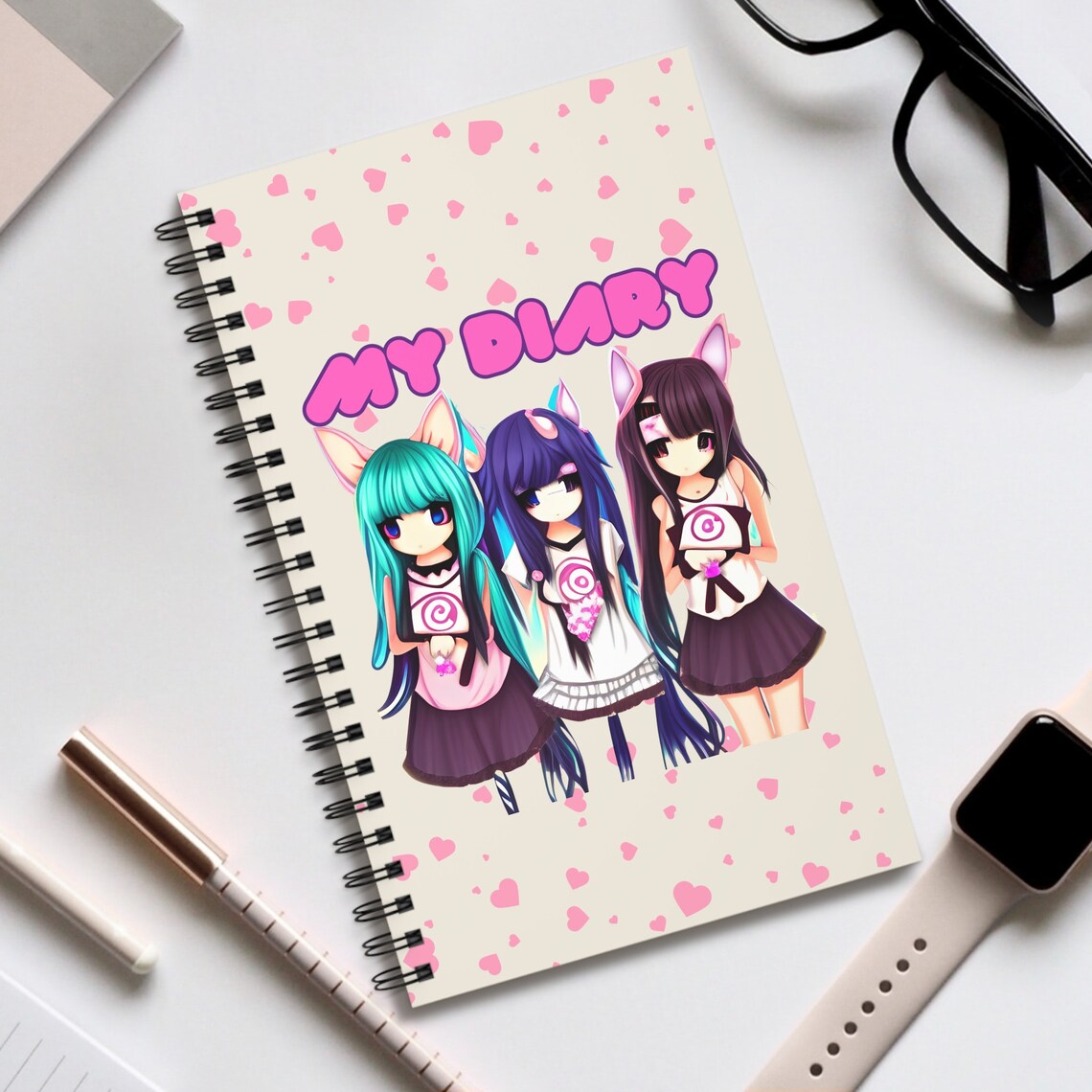 Aphmau Kawaii Spiral Notebook Cute Anime Cat Design Perfect - Etsy ...