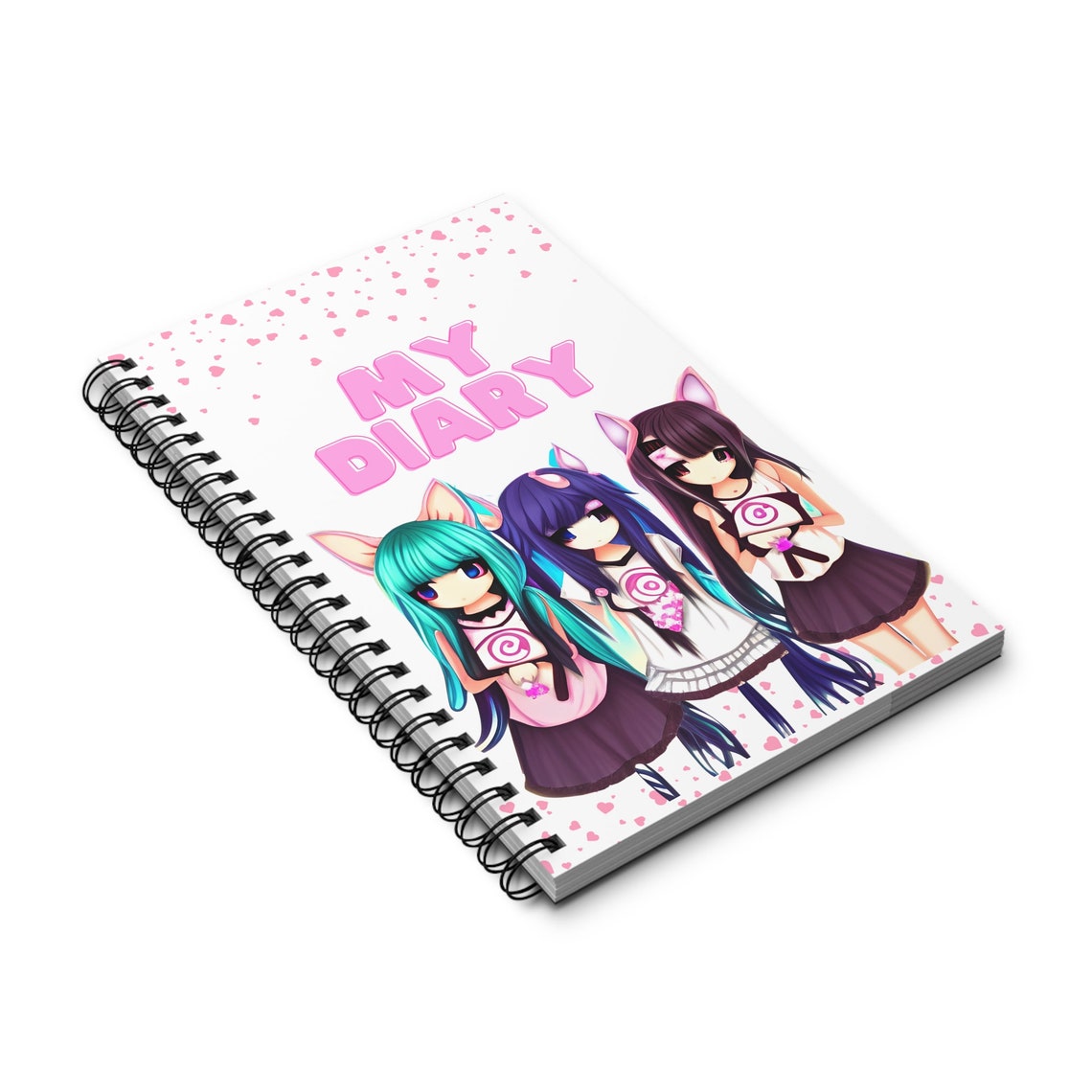 Aphmau Kawaii Spiral Notebook/cute Anime Cat Design Diary/perfect ...