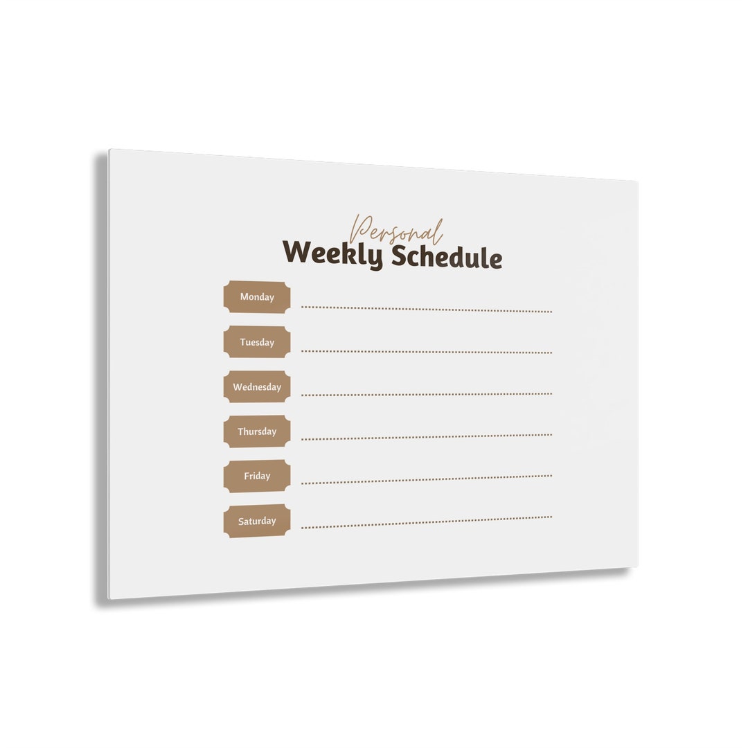 Acrylic Weekly Schedule Board for Wall || Family Command Center Dry ...