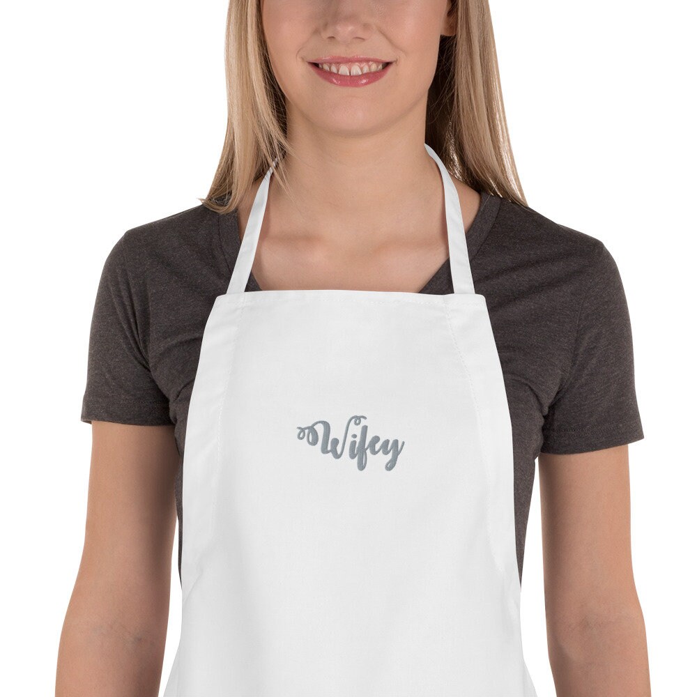 Wifey Embroidered Apron. Wifey Apron. Cute Valentine's Apron. Wifey ...