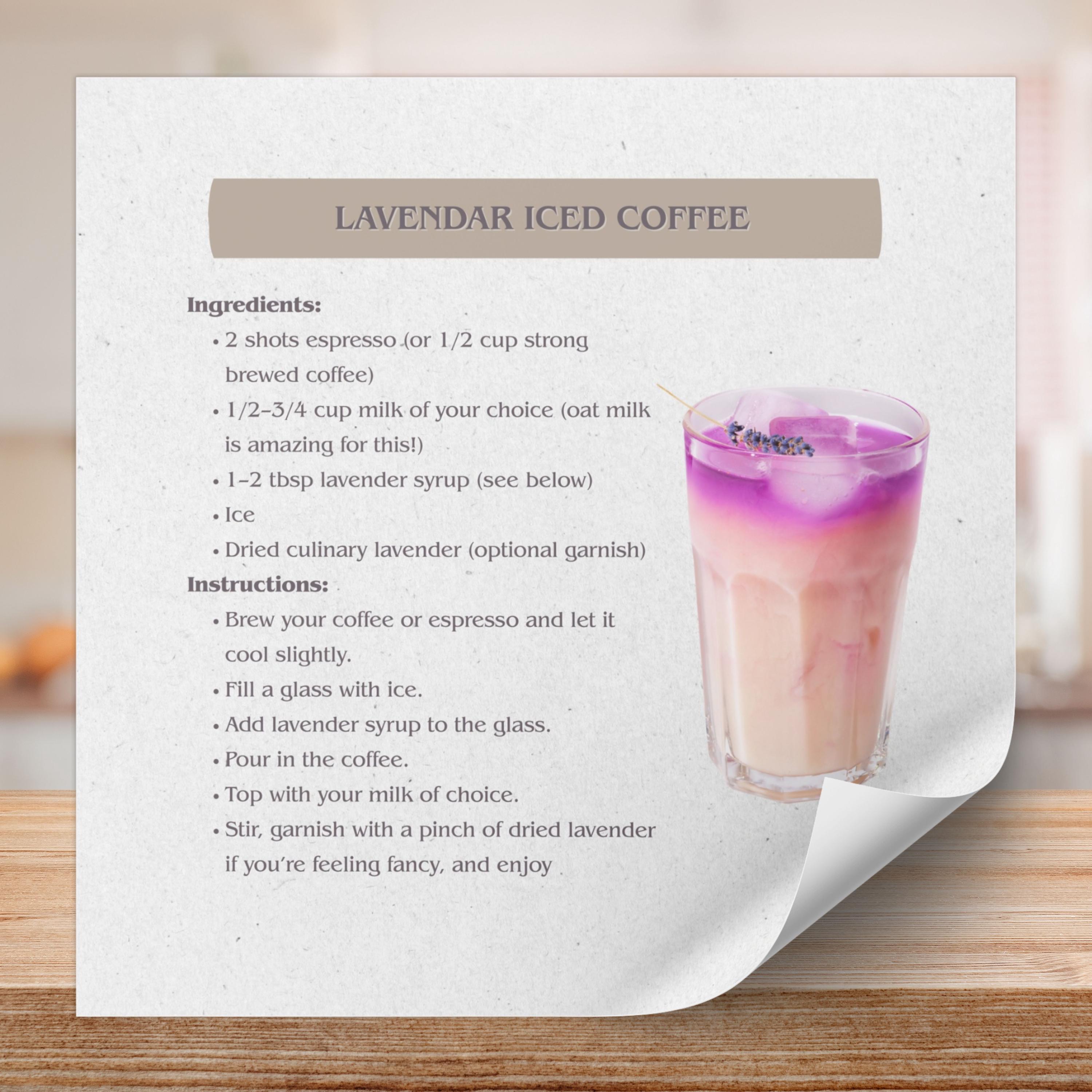 Iced Coffee Recipe Cards | Digital Download | Aesthetic Coffee Recipes ...