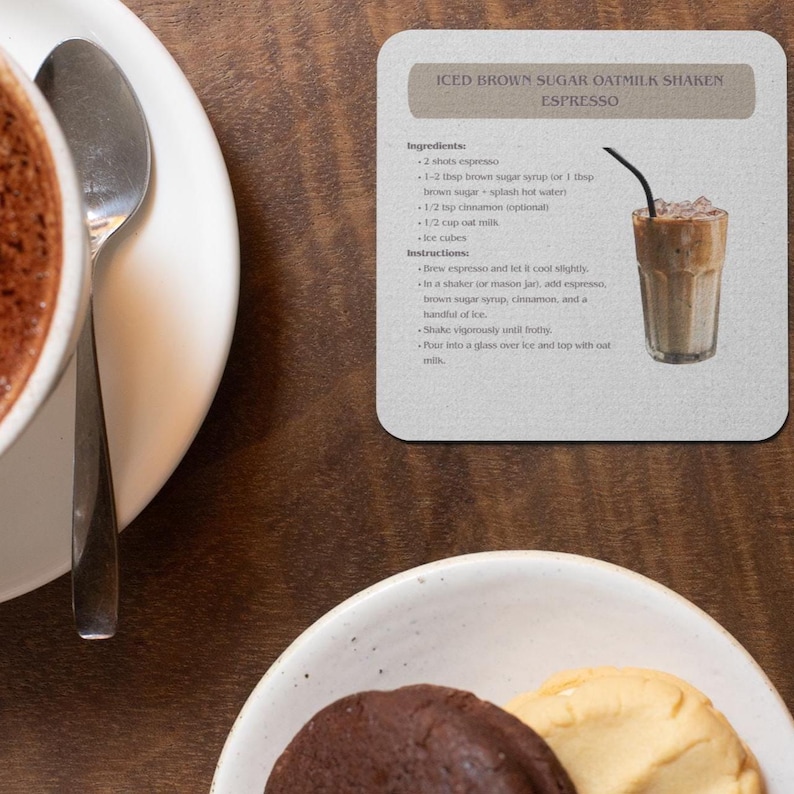 Iced Coffee Recipe Cards | Digital Download | Aesthetic Coffee Recipes ...