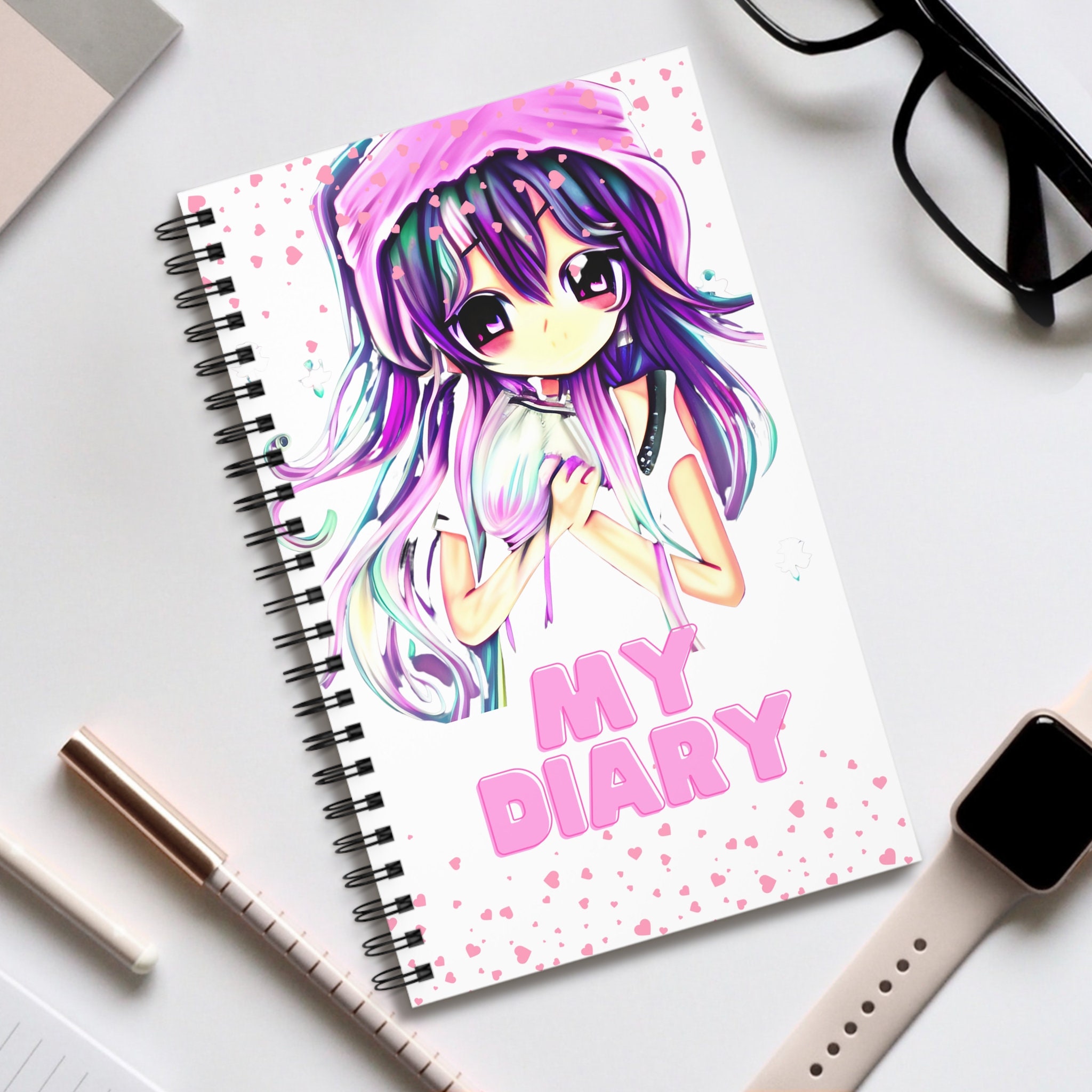 Aphmau Kawaii Spiral Notebook Cute Anime Cat Journal With Lined Pages ...