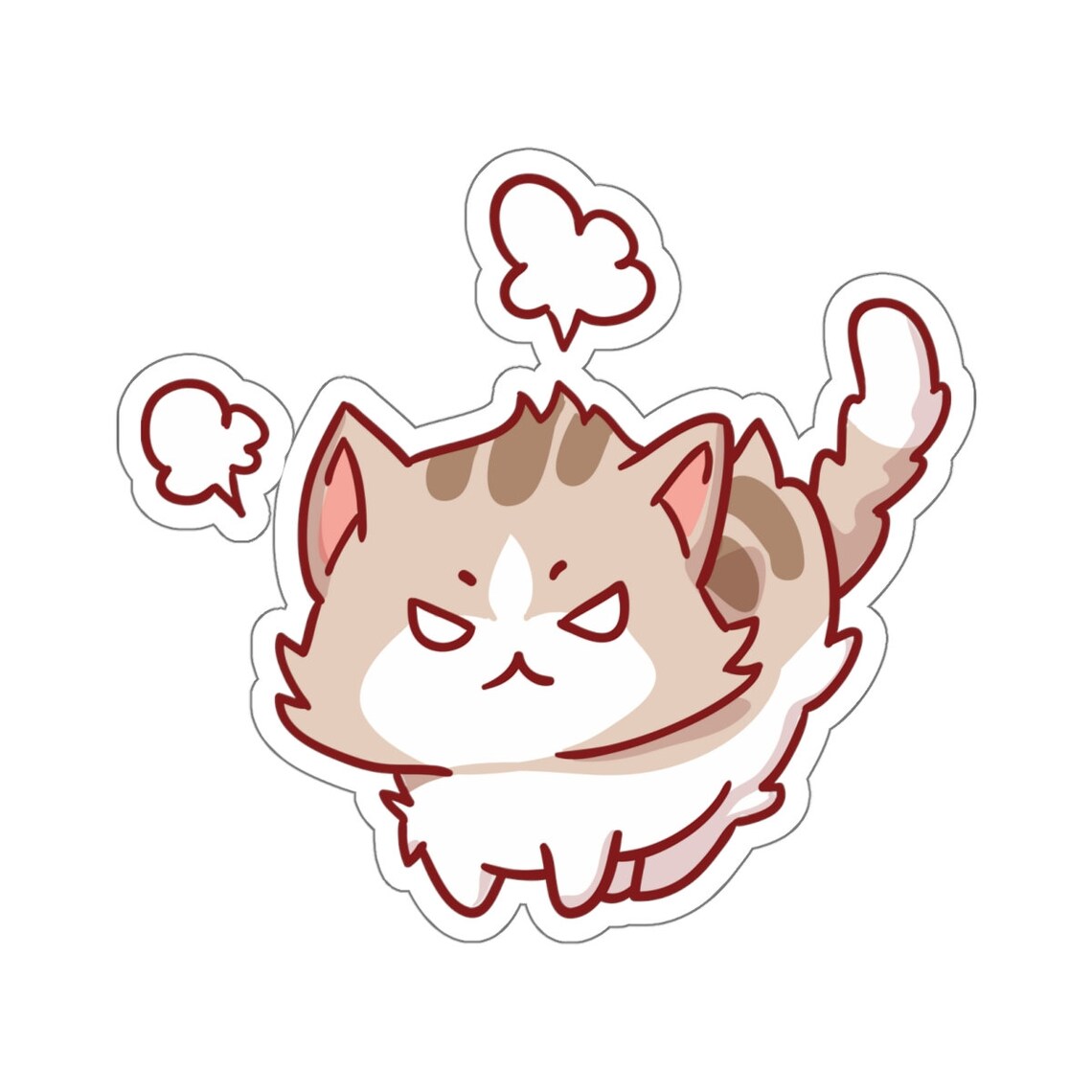 Angry Chibi Cat Emote. Die-cut Stickers. Indoor Stickers. - Etsy