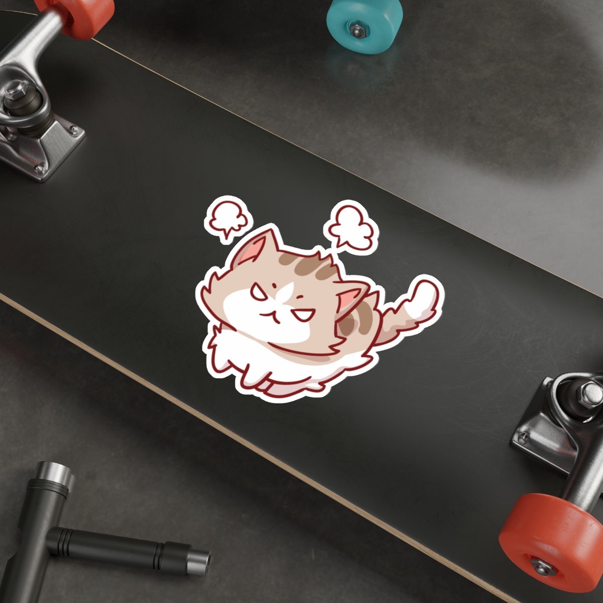 Angry Chibi Cat Emote. Die-cut Stickers. Indoor Stickers. - Etsy