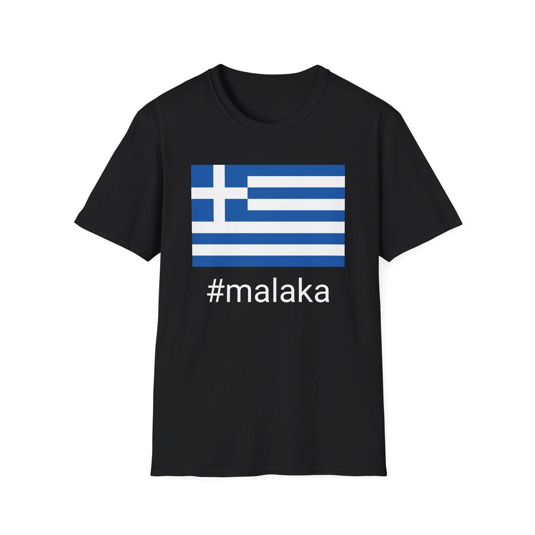 Greek Flag Malaka Printed on Soft Style Unisex T-shirt, National Flag Ancestry Present, Secret ...