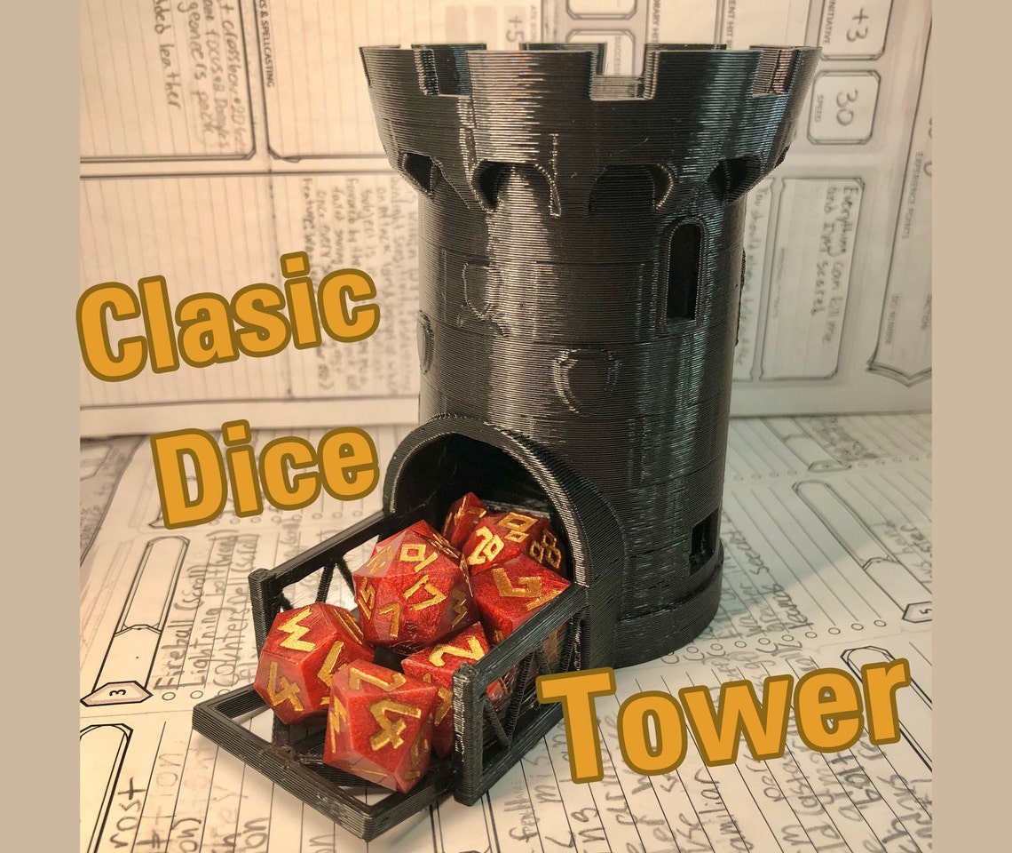 Classic 3D Printed Dice Tower | Custom Size + Color | Dungeons ...