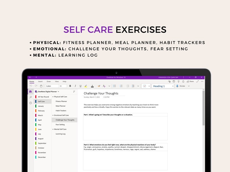 Onenote Planner Digital Planner, Windows Planner, Onenote Templates ...