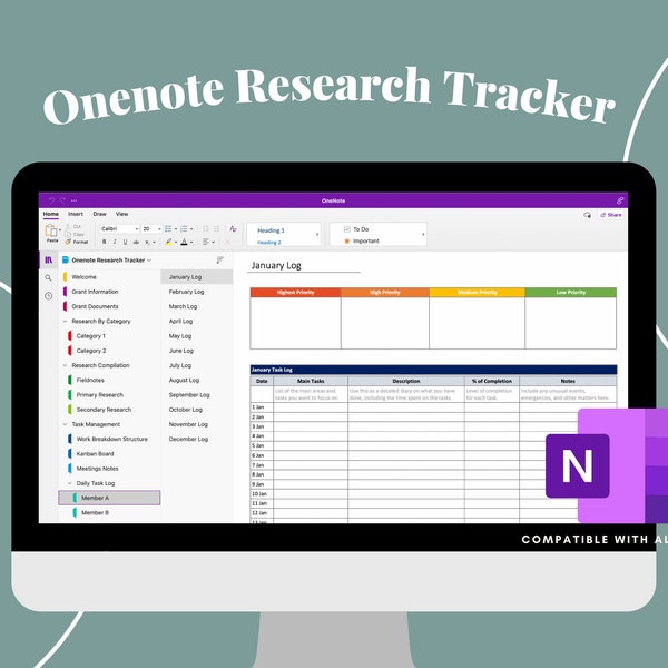 Research Project Management Template - Etsy