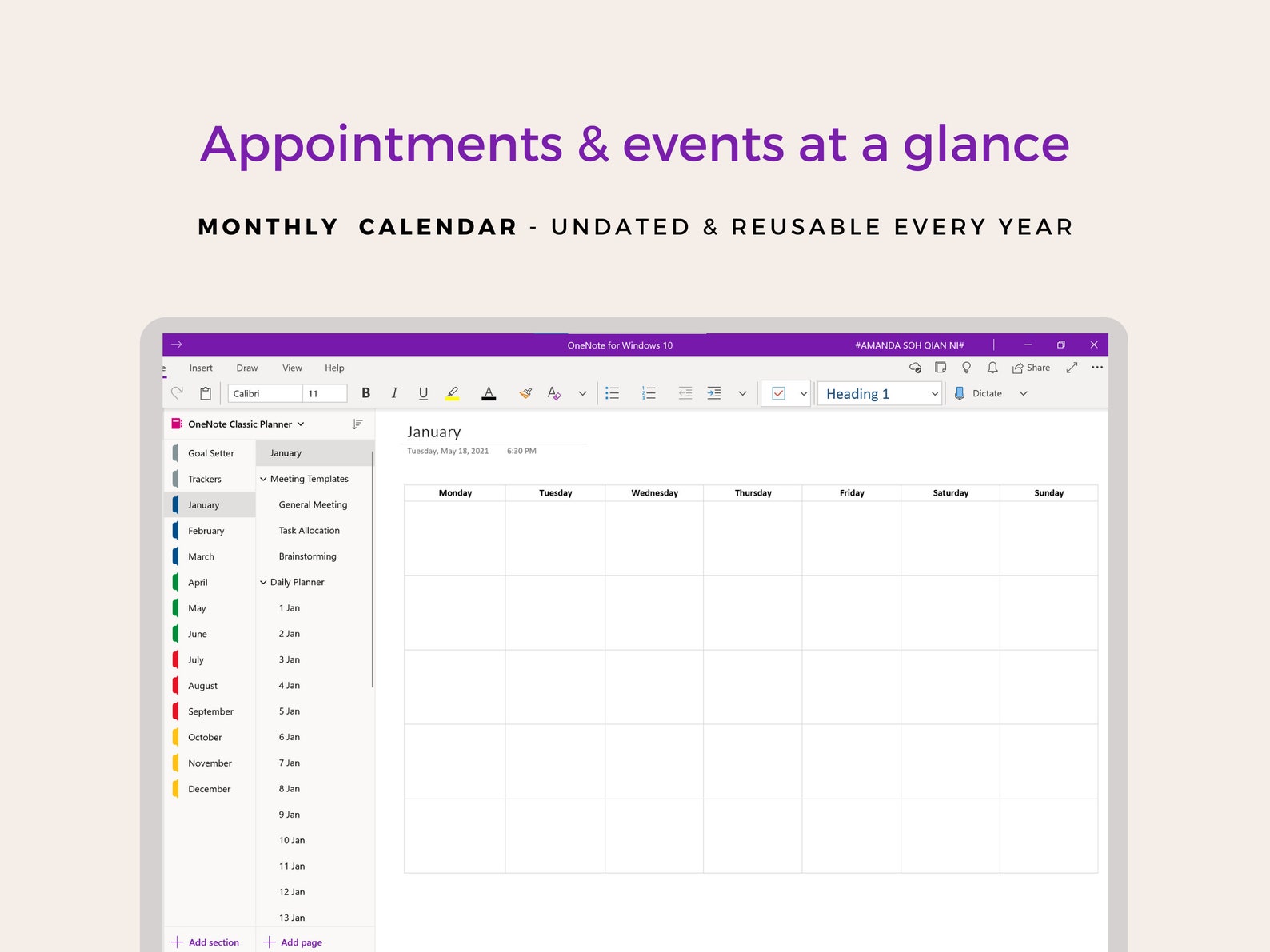 Onenote Task List Template