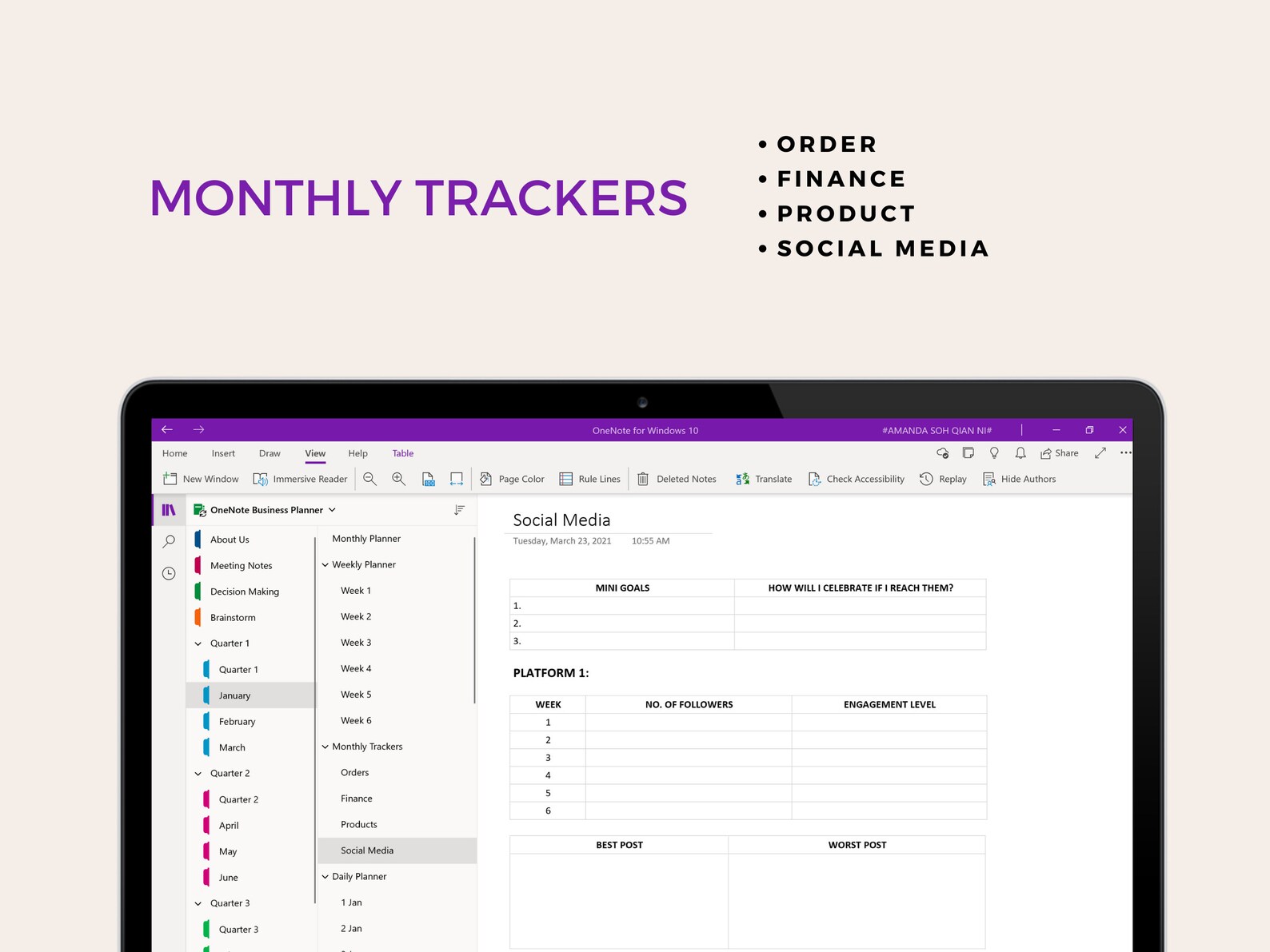 Onenote Business Template Daily Planner Professional - Etsy