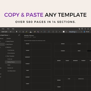 Dark Mode Onenote Planner Daily Planner, Digital, Onenote Journal ...