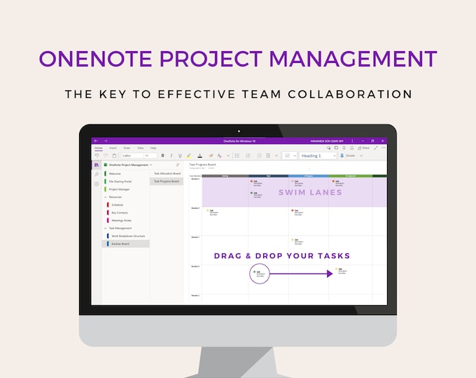 Onenote Project Management Template | Optimized for Desktop, Onenote ...