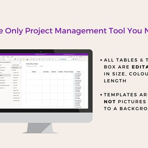 Onenote Project Management Template Optimized for Desktop, Onenote ...