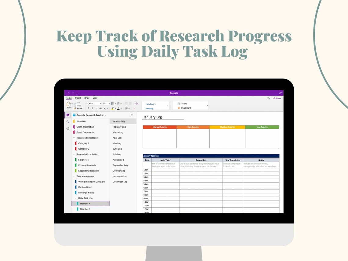 Onenote Research Tracker Template Optimized for Desktop - Etsy