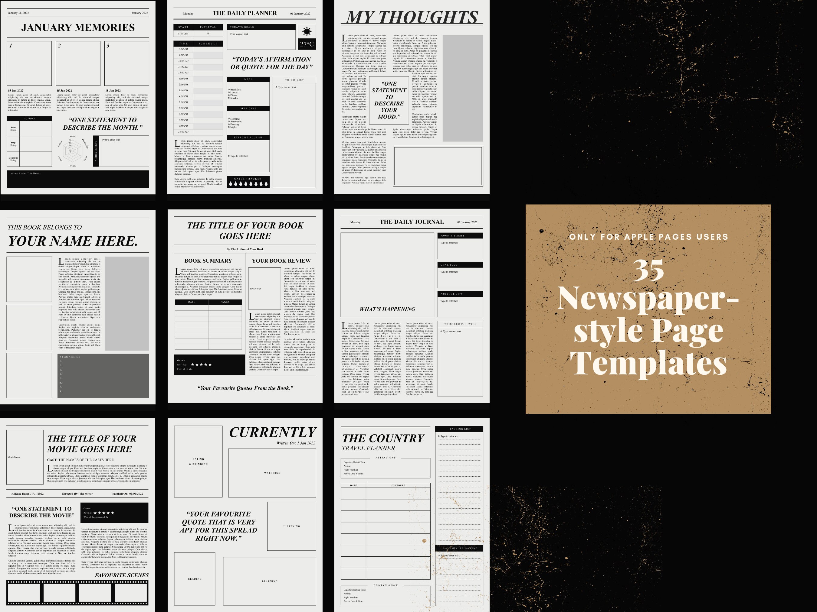 The Classic Planner From Privateattic | Apple Pages, Digital Planner ...