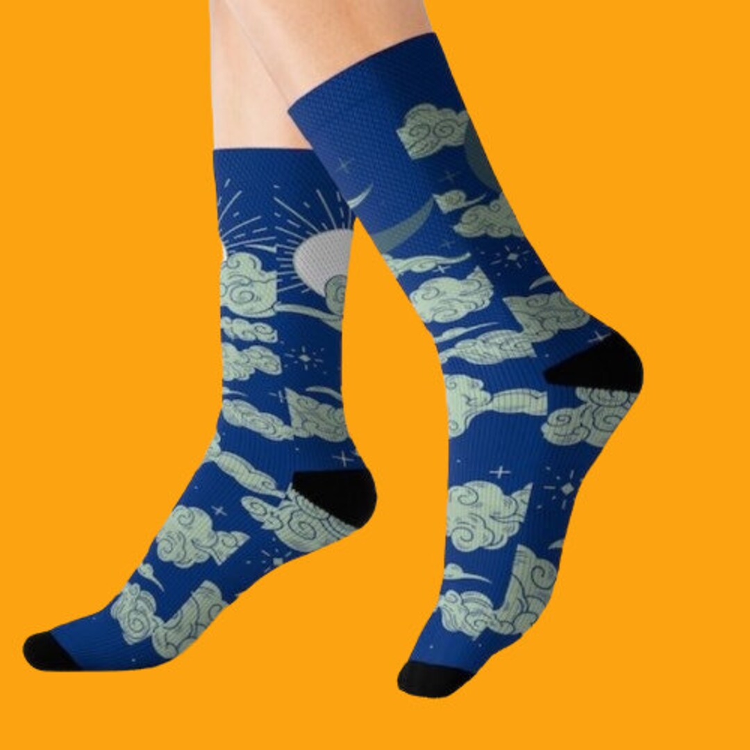 Celestial Sock Trio Moon Sun and Stars Cute Celestial-themed Footwear ...