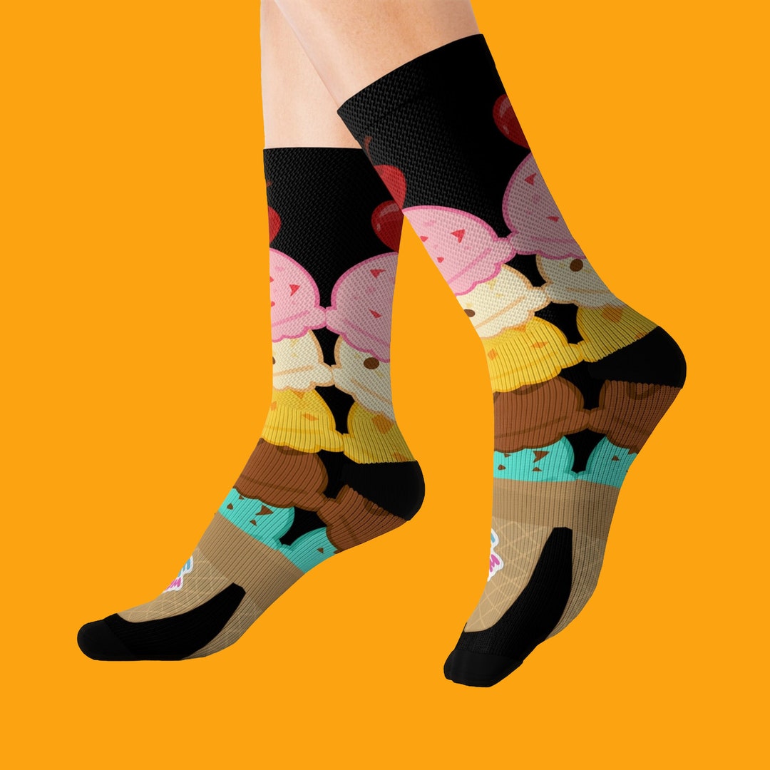 Ice Cream Socks Fun Design Dress Socks Mismatch Sock Ice Cream Lovers ...