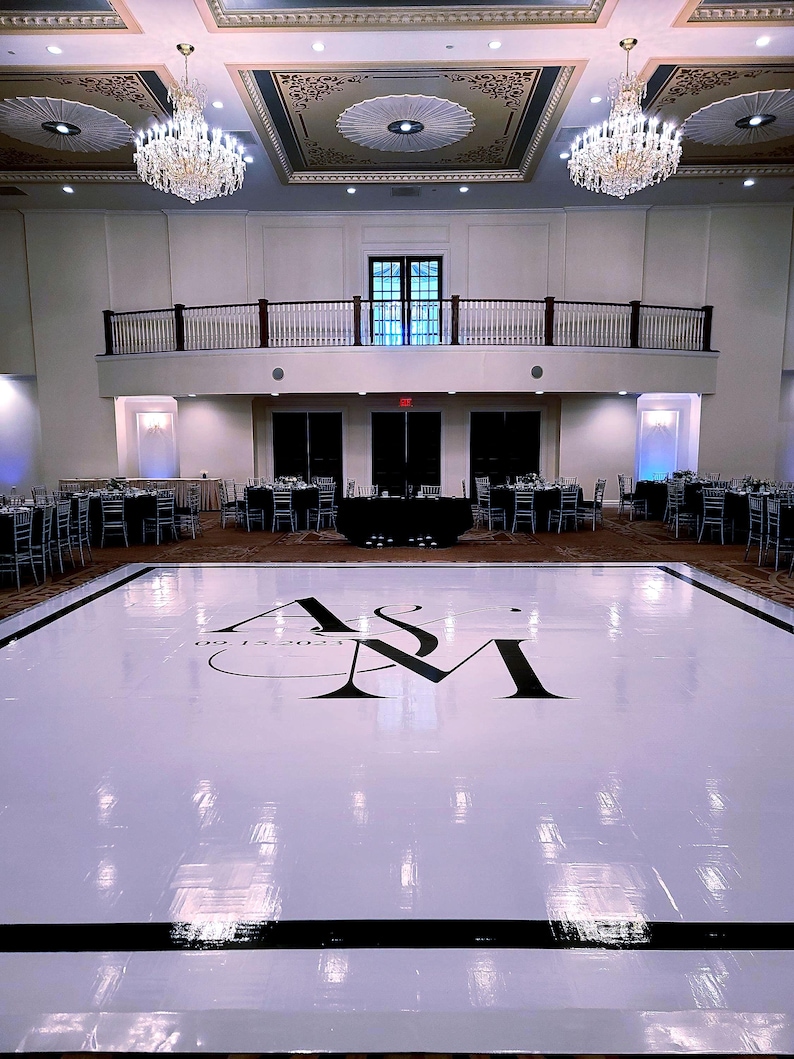 Custom Wedding Dance Floor Wraps Gloss White Removable Vinyl With ...