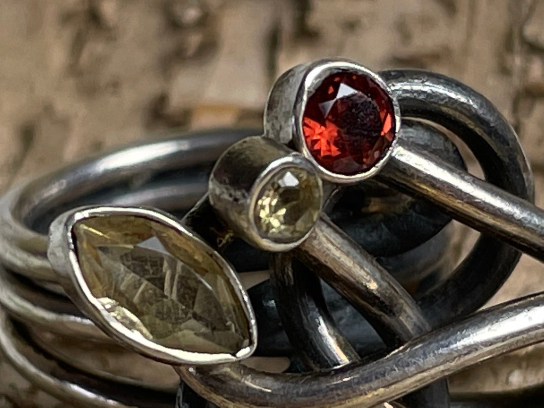 Ring Silver Real Stones Heubel Berlin Especially Collector - Etsy