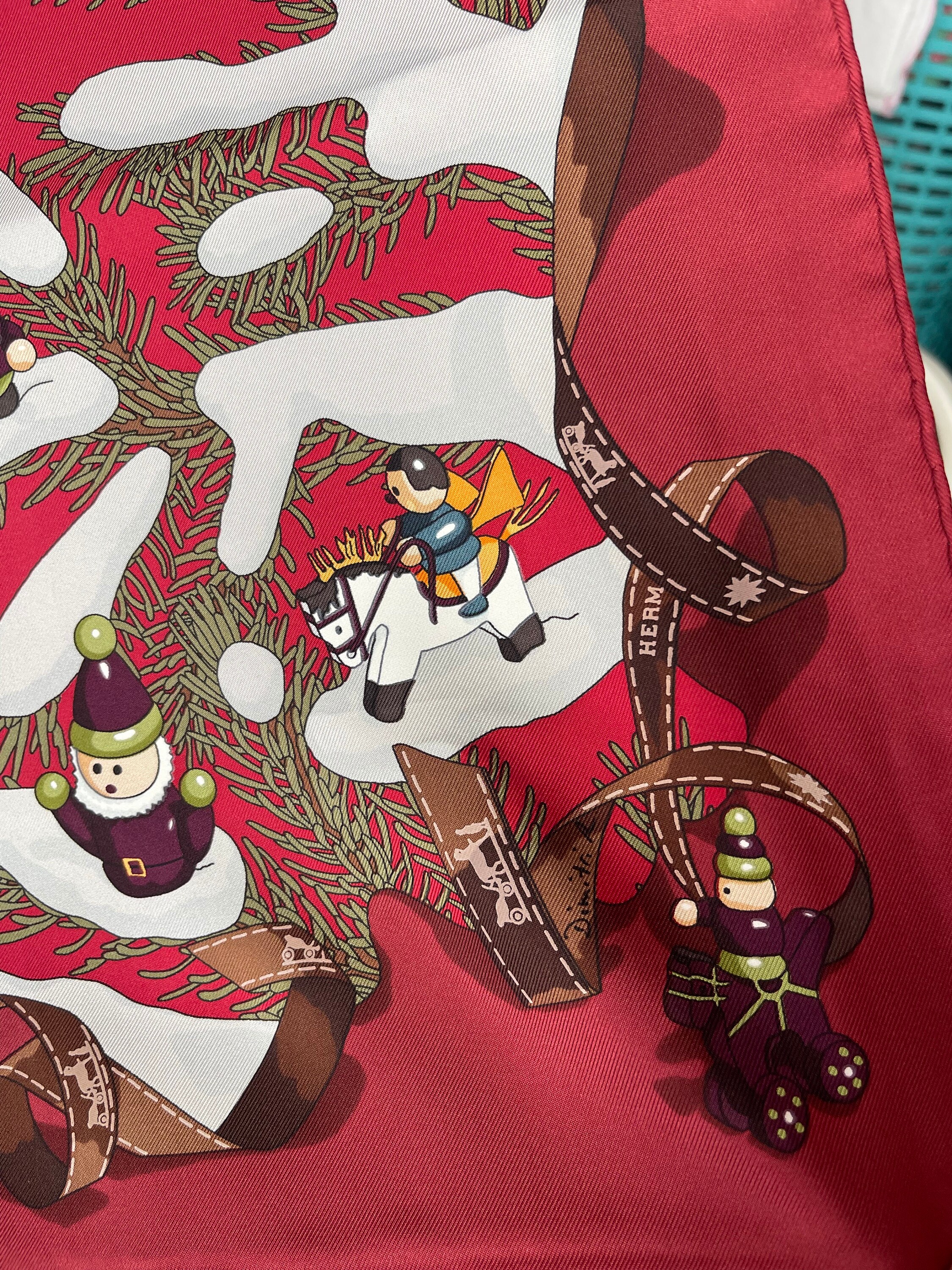Hermes Silk Scarf Paris Noel Au 24 Faubourg Wine Red - Etsy Hermes Silk Scarf Paris Noel Au 24 Faubourg Wine Red - Etsy