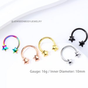 Star Septum Piercing/septum Ring/cartilage Earring/helix Piercing/nose ...
