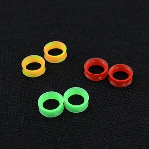 14pcs Soft Silicone Tunnels/3d Rainbow Ear Gauge/double Flared Tunnels ...