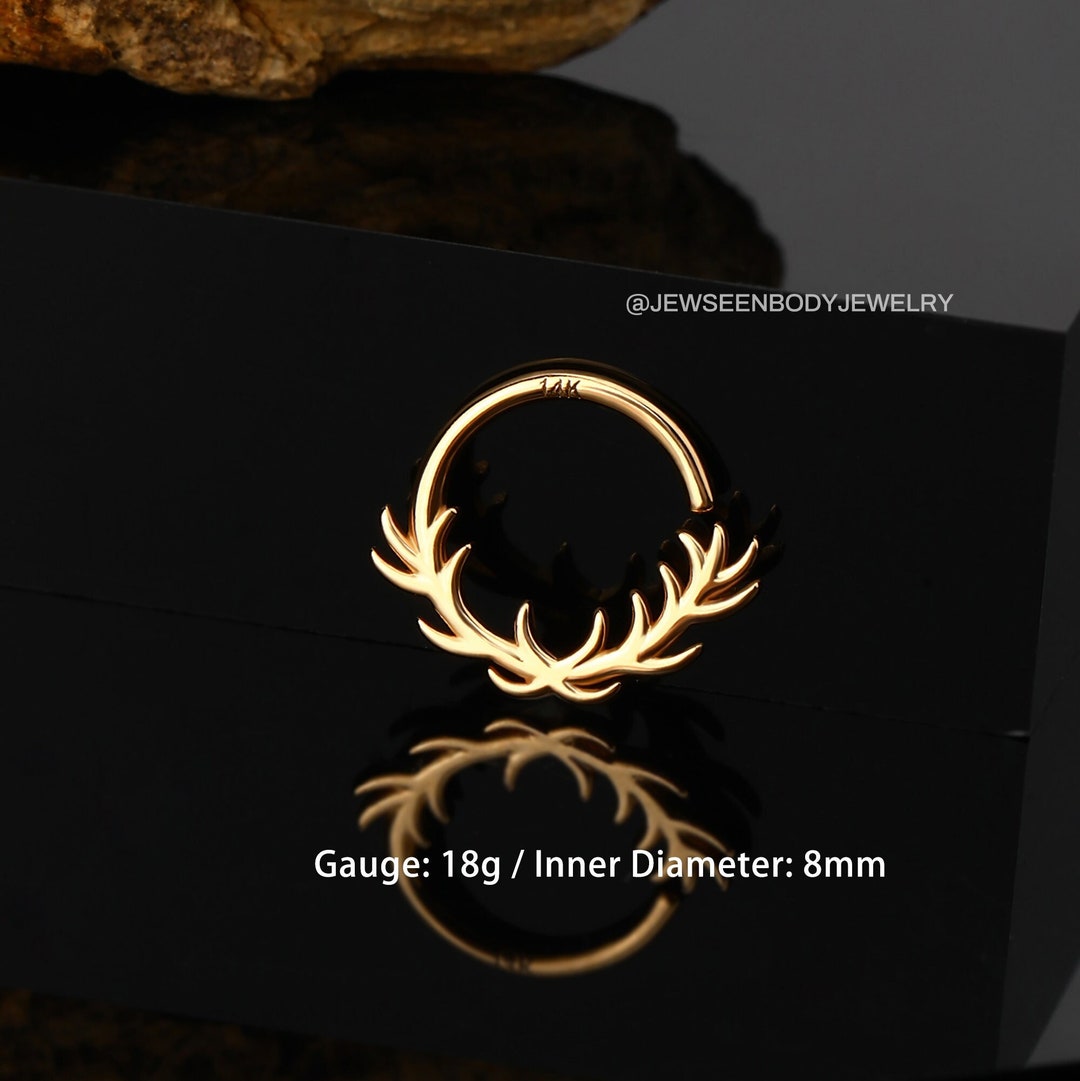 14K Gold Nose Rings Hoop/cartilage Hoop/septum Rings/twist Hoop/septum ...