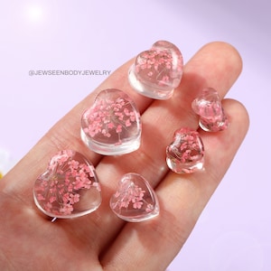 Heart Ear Gauges,flower Ear Plugs,2g-5/8''ear Stretchers,gauge & Plug ...