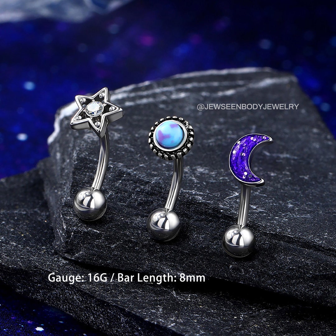 3pcs Rook Earring/ Star Rook Jewelry/ Moon Rook Piercing/ Eyebrow ...
