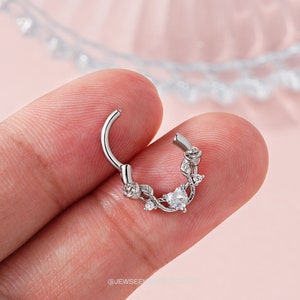 16G Heart Septum Ring/black Heart Nose Ring Hoop/daith Hoop/cartilage ...