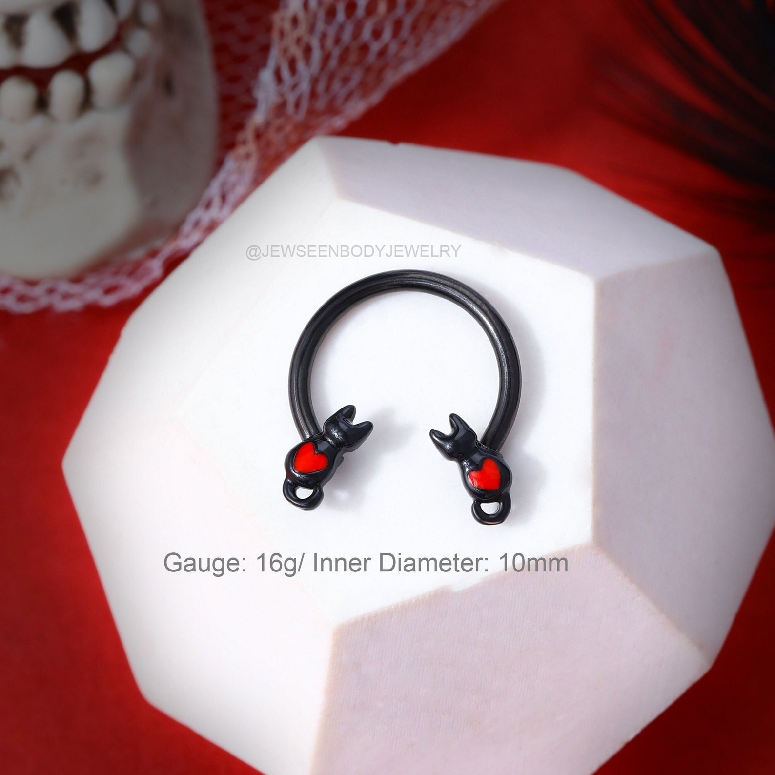 Cat Septum Ringseptum Piercing Jewelry16g Cartilag - Etsy