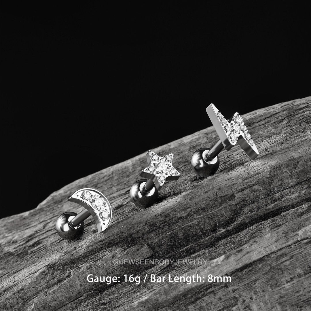 G23 Implant Grade Titanium Cartilage Earring/ Tragus Earring/ Helix ...