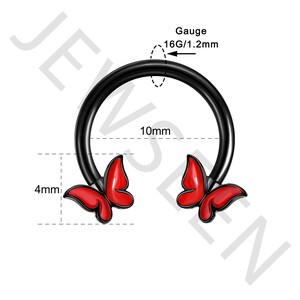 Red Butterfly Septum Ring/septum Jewelry/cartilage Earring/helix Hoop ...