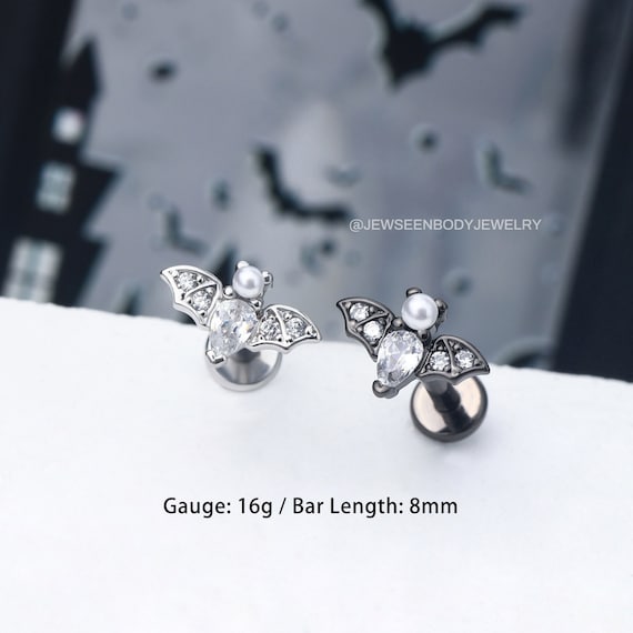Internally Threaded Labret/bat Lip Ring/labret Stud/lip - Etsy
